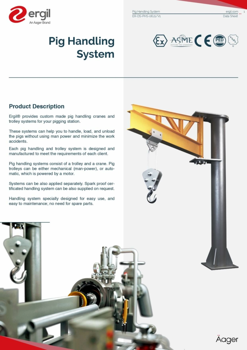 Pig Handling System - Ergil - World Leading Industrial Manufacturer