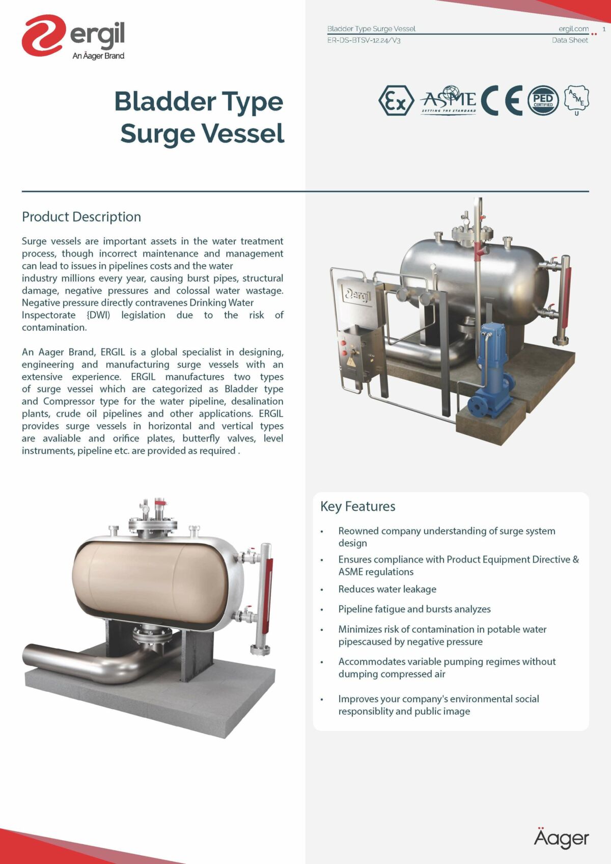 Bladder Type Surge Vessel - Ergil - World Leading Industrial Manufacturer